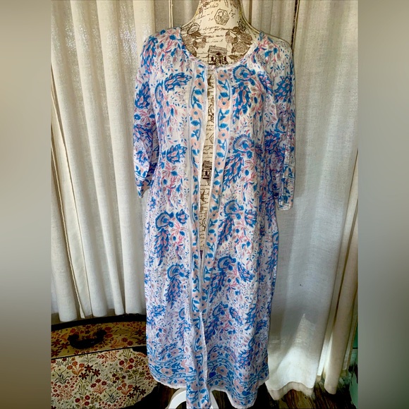 Anthropologie | Dresses | Kerry Cassill Floral Cover Up Robe Kaftan ...